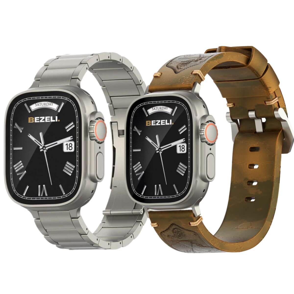 Titanium+Leather Band Bundle – Bezeli
